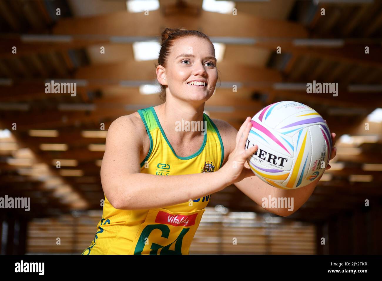 Diamonds player Steph Wood poses for a photo in Sydney, Tuesday, June ...