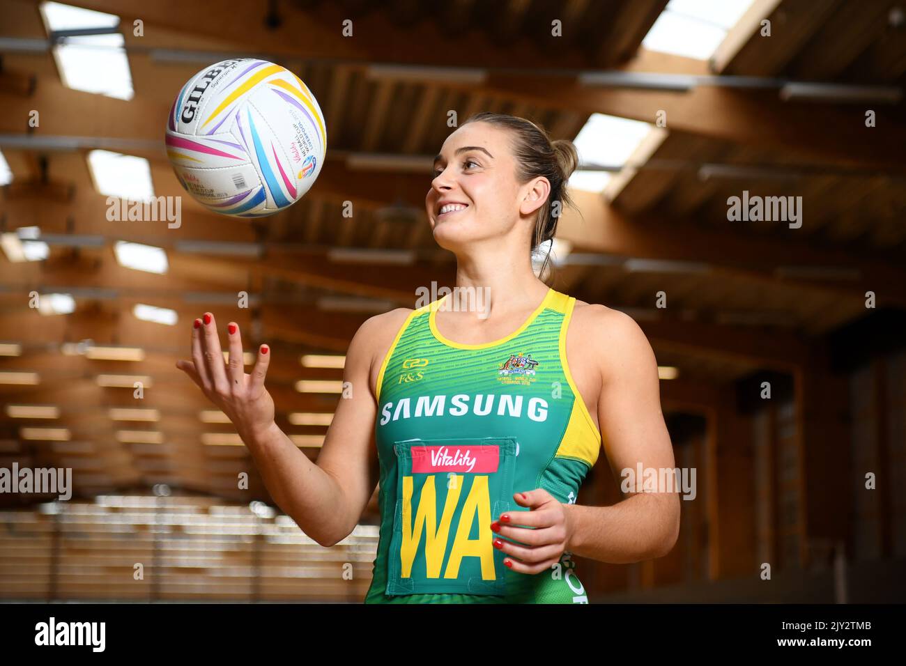 Diamonds player Liz Watson poses for a photo in Sydney, Tuesday, June ...
