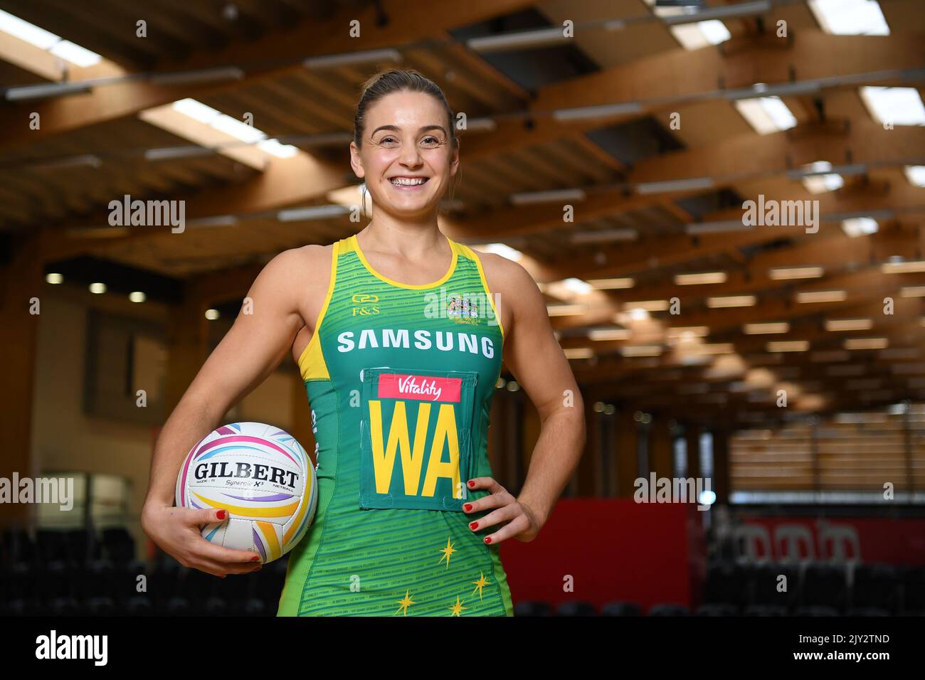 Diamonds player Liz Watson poses for a photo in Sydney, Tuesday, June ...