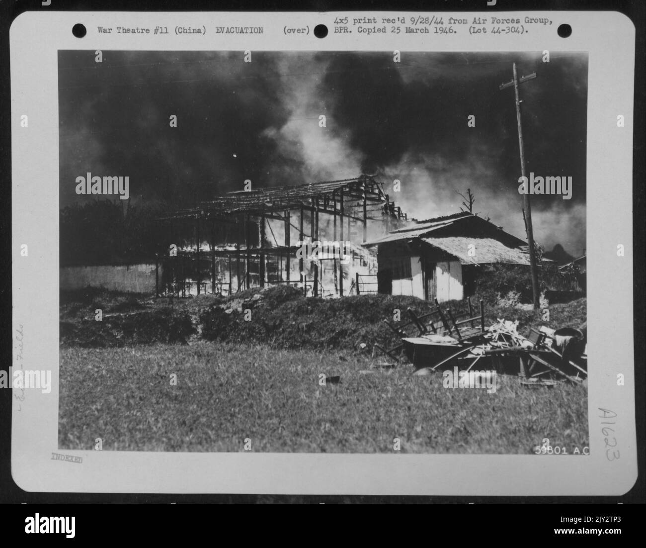 Burning Buildings During Evacuation Of Kweilin, China, Which Lay In The ...