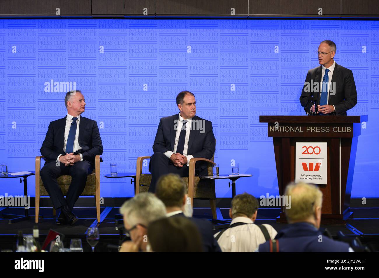News Corp Executive Chariman Michael Miller (right) speaks while ...