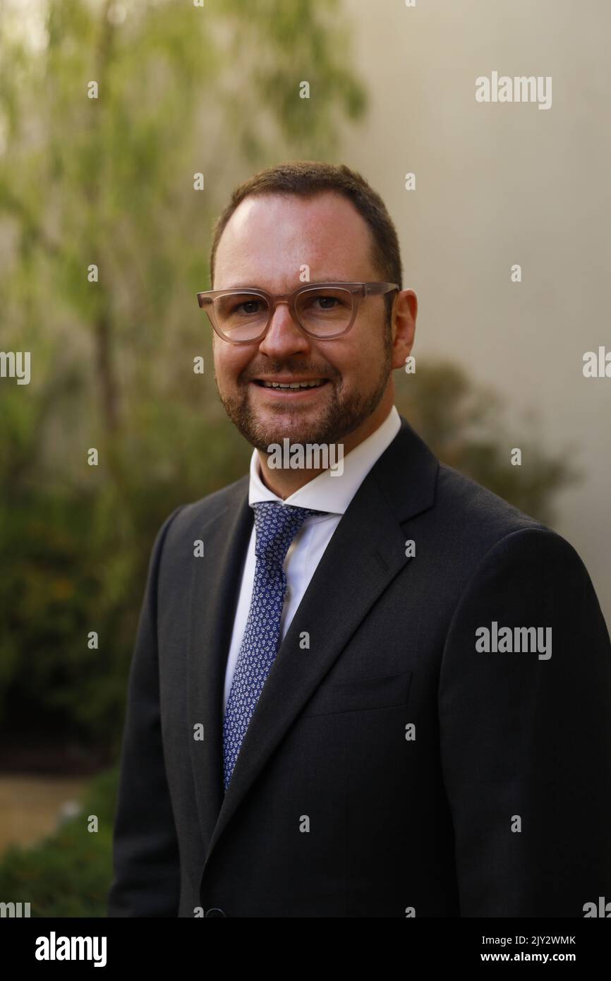 Newly elected NSW Liberal senator Andrew Bragg poses for a photo at ...
