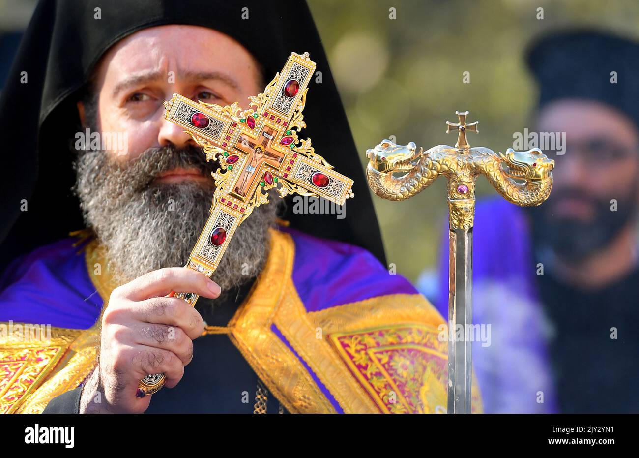 New Greek Orthodox leader Archbishop Makarios is seen during his ...