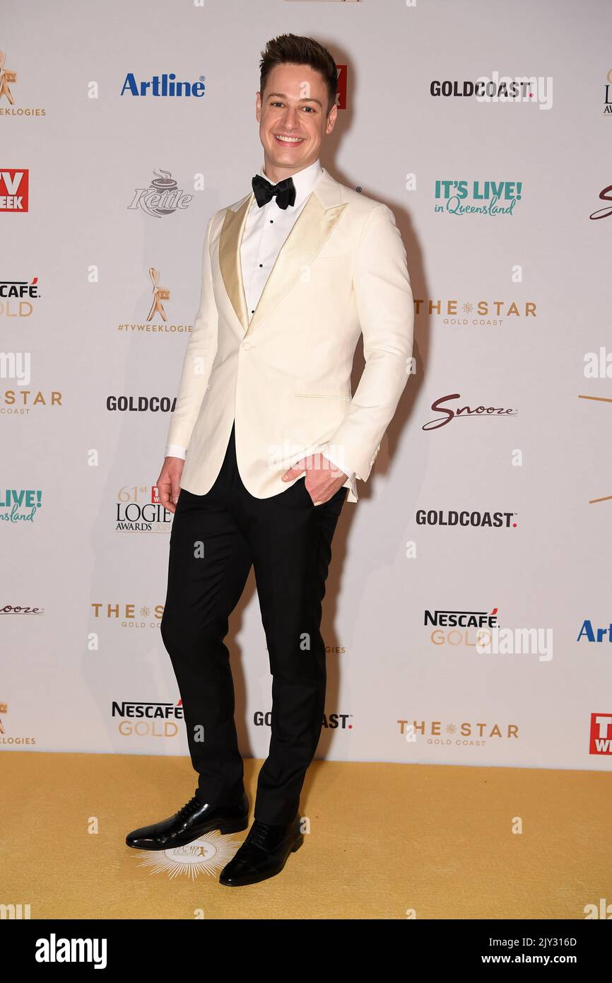 Matt Agnew arrives at the 2019 Logie Awards at The Star Casino on the ...