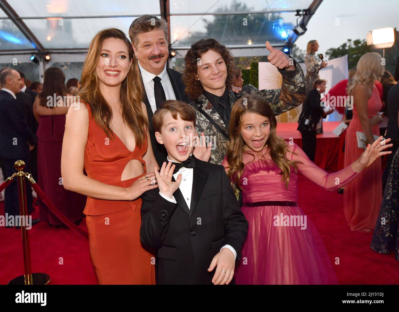 The cast of Young Sheldon, (left to right) Zoe Perry, Lance Barber ...