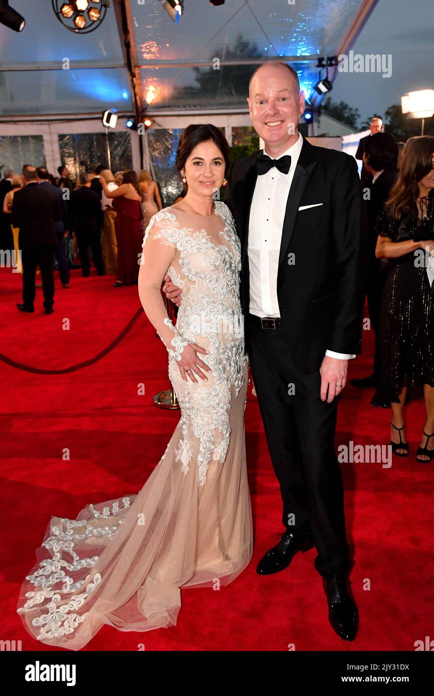 Tom Gleeson and his partner Ellie Parker are seen posing for a ...