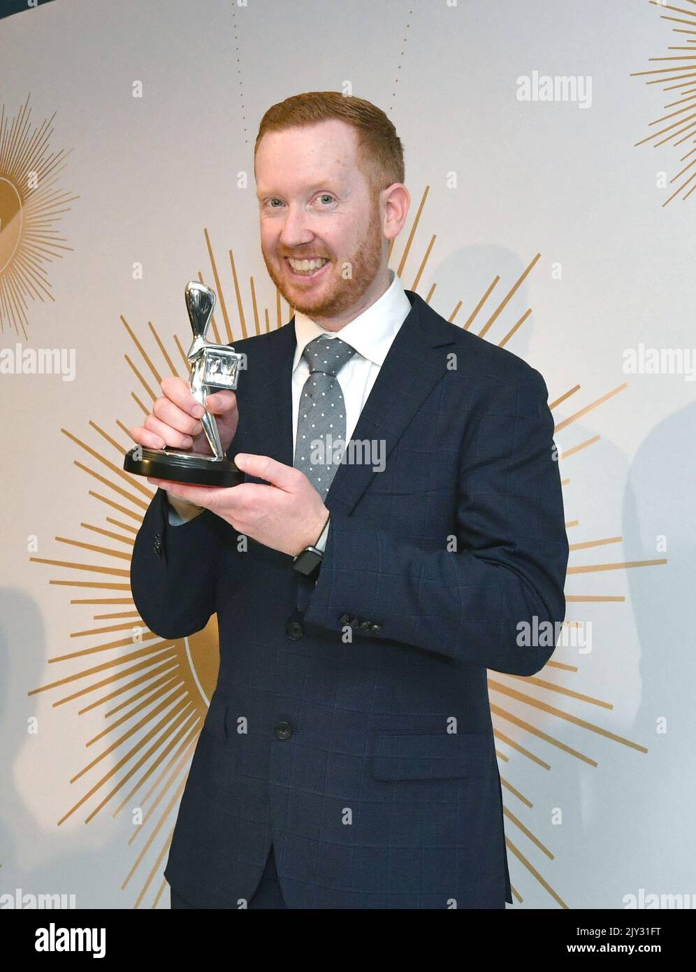 Luke McGregor poses with the Logie Award for Most Popular Actor during ...