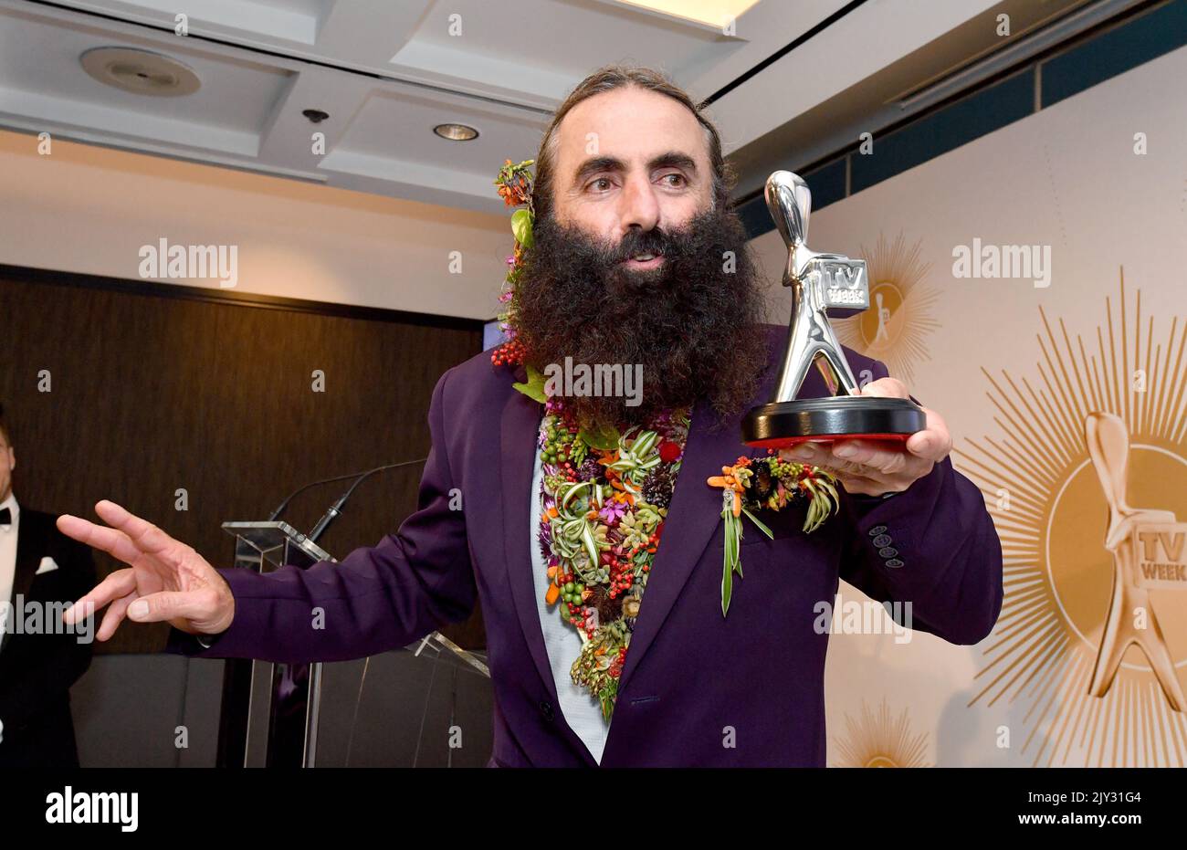 Costa Georgiadis poses for a photograph with the Logie after winning ...