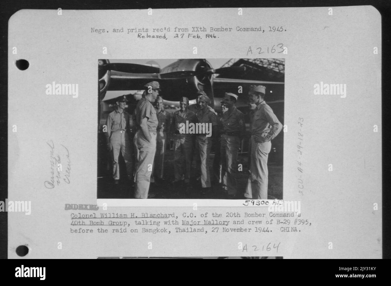 Colonel William H. Blanchard, C.O. Of The 20Th Bomber Command's 40Th ...