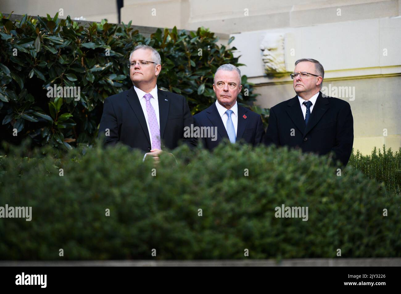 Prime Minister Scott Morrison, AWM Director Brendon Nelson, and ...