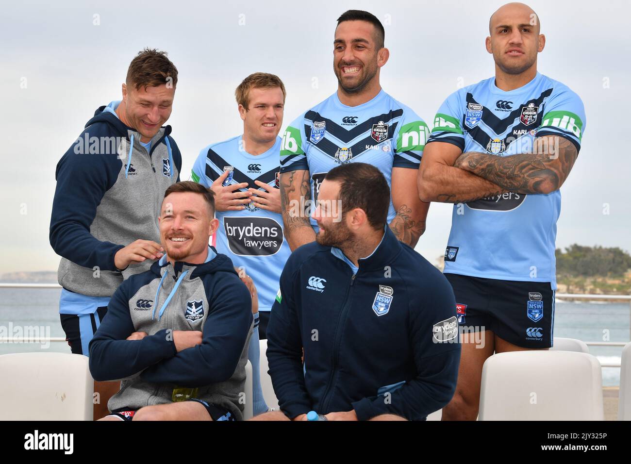 The NSW Blues' (L-R) Tariq Sims, Damian Cook, Jake Trbojevic, Boyd ...