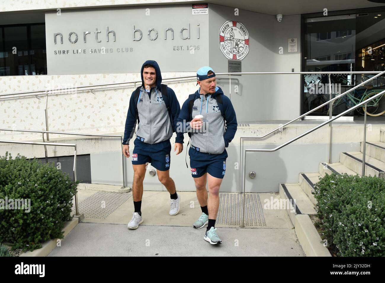 NSW Blues players Nathan Cleary (left) and Damian Cook seen during a ...