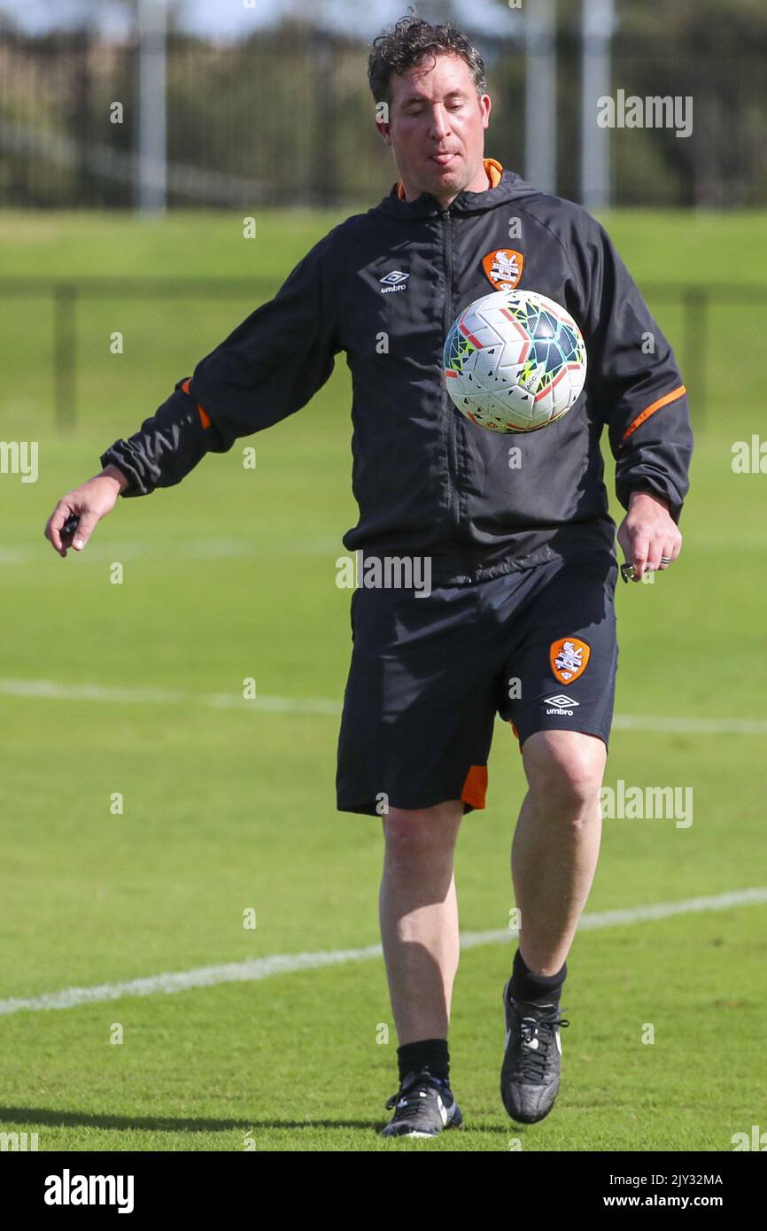 Roar coach Robbie Fowler is seen in action during a team training ...