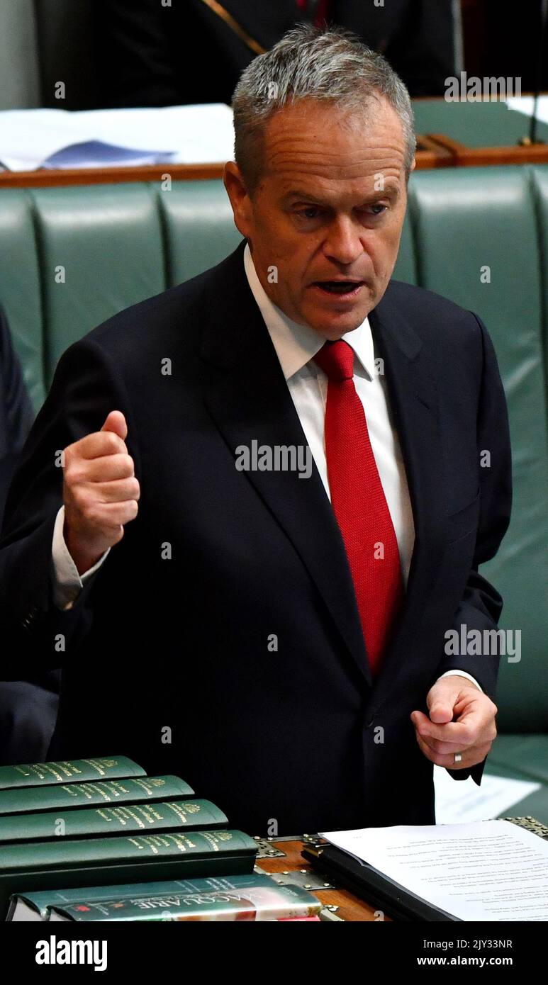 Former Labor leader Bill Shorten delivers a condolence motion for ...