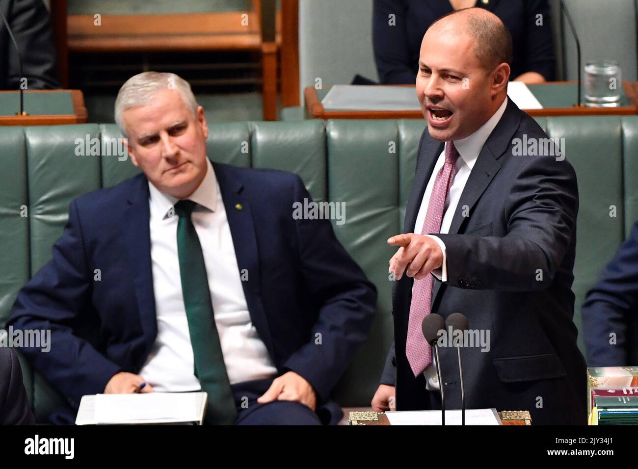 Treasurer Josh Frydenberg speaks at the despatch box during Question ...