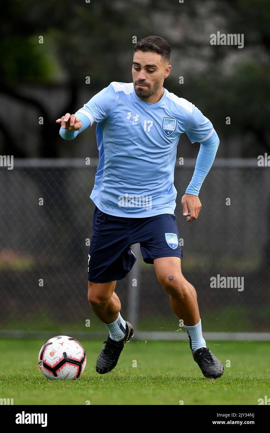 Sydney FC player Anthony Caceres takes part in the team's first pre ...