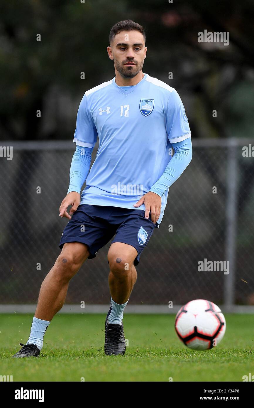 Sydney FC player Anthony Caceres takes part in the team's first pre ...