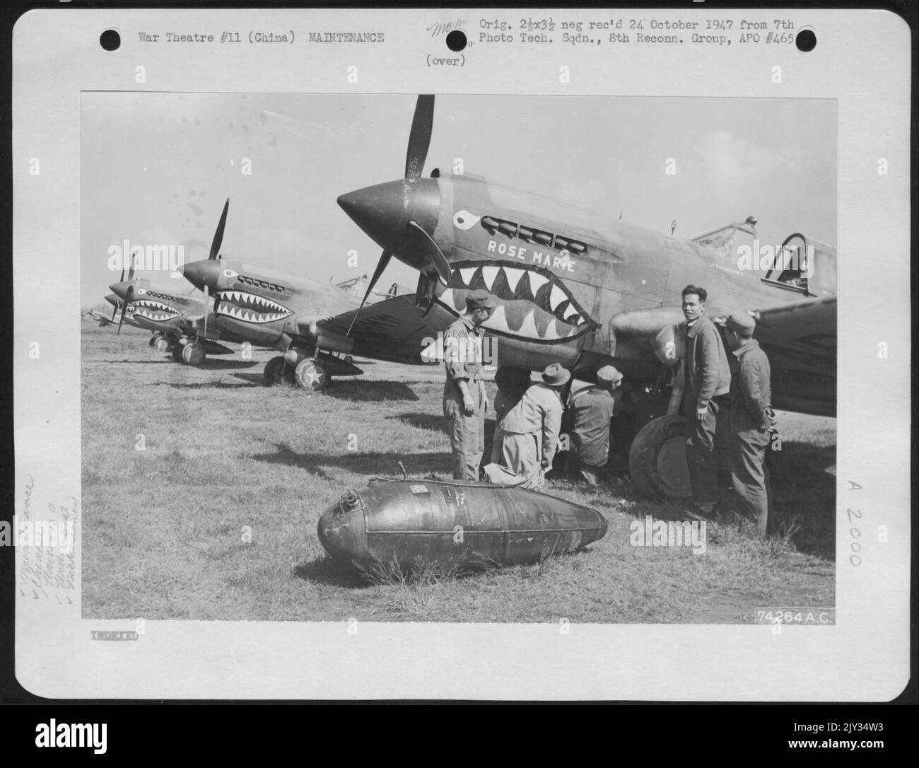 Chinese Prepare For The Curtiss P-40 "Rose Marie" Of The 16Th Fighter ...