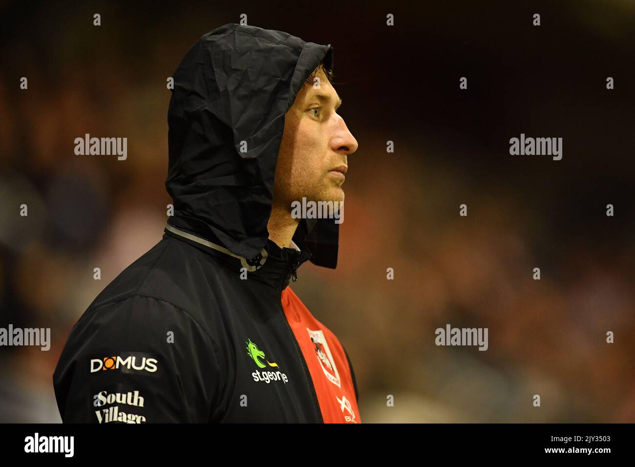 Tariq Sims of the Dragons watches his team mates during the Round 16 ...