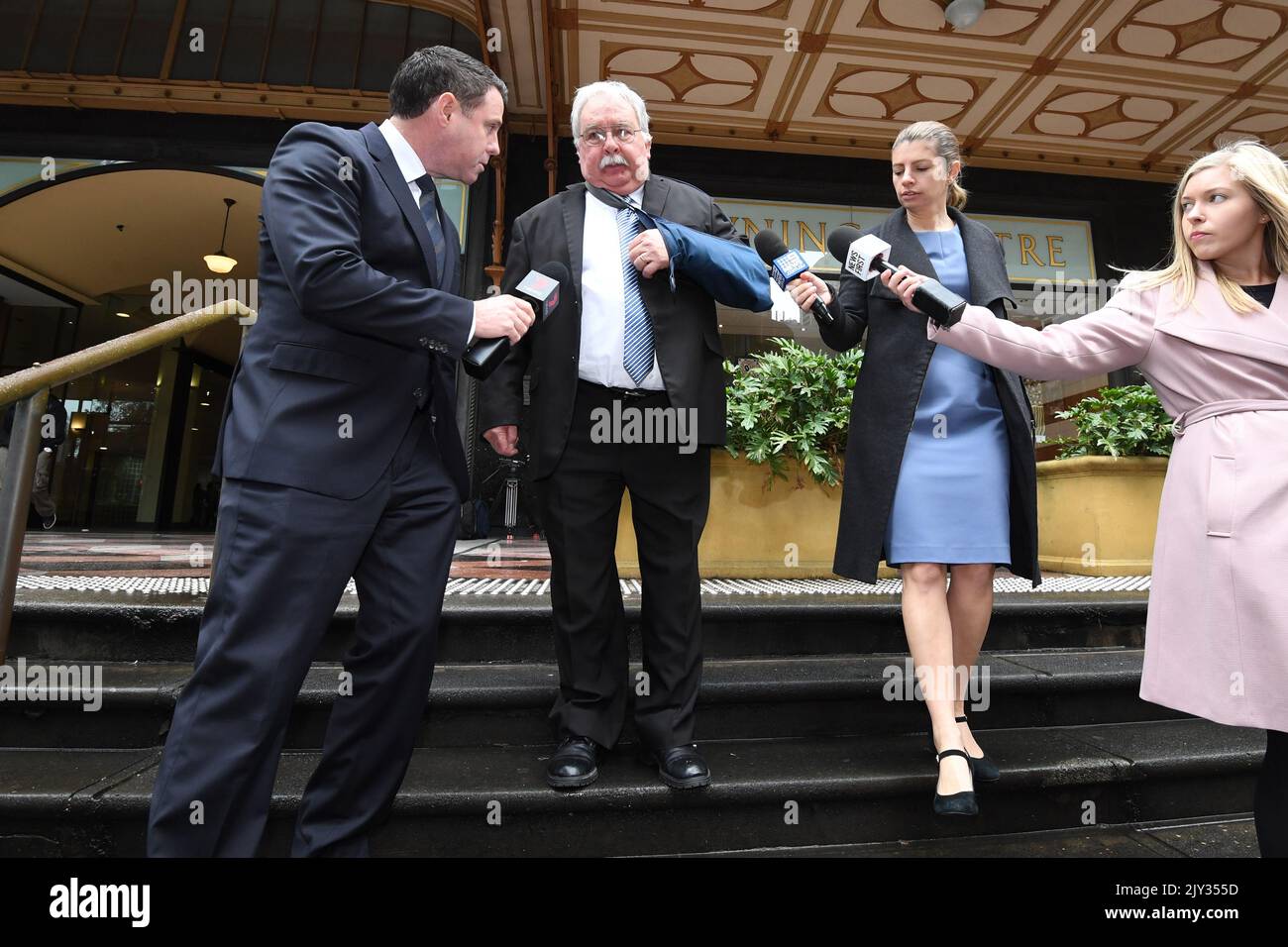 Former NSW RSL president Don Rowe leaves the Downing Centre Court in ...