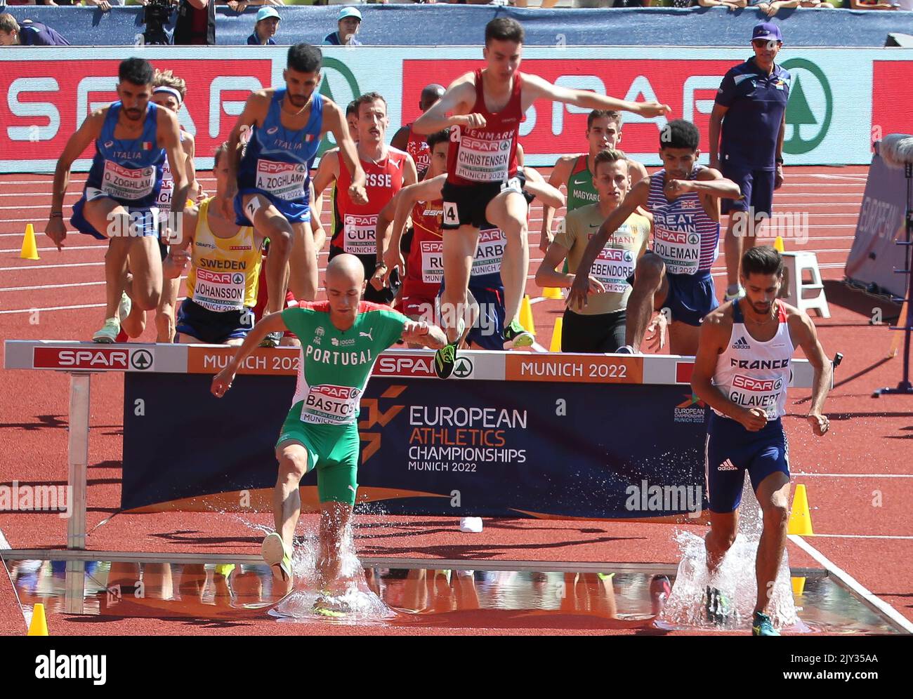 ZOGHLAMI Osama , ZOGHLAMI Ala of Italy and GILAVERT Louis of France Men's 3000m Steeplechase ...