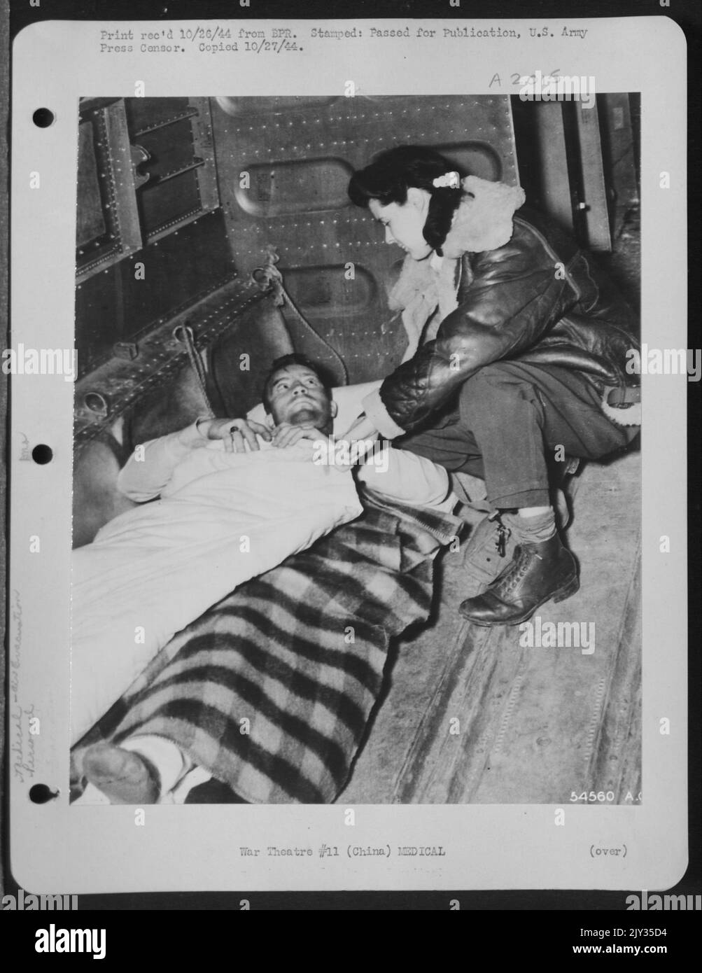 Nurse Lt. Ruth M. Smith makes S/Sgt. John S. Truhler of Minnesota, a ...