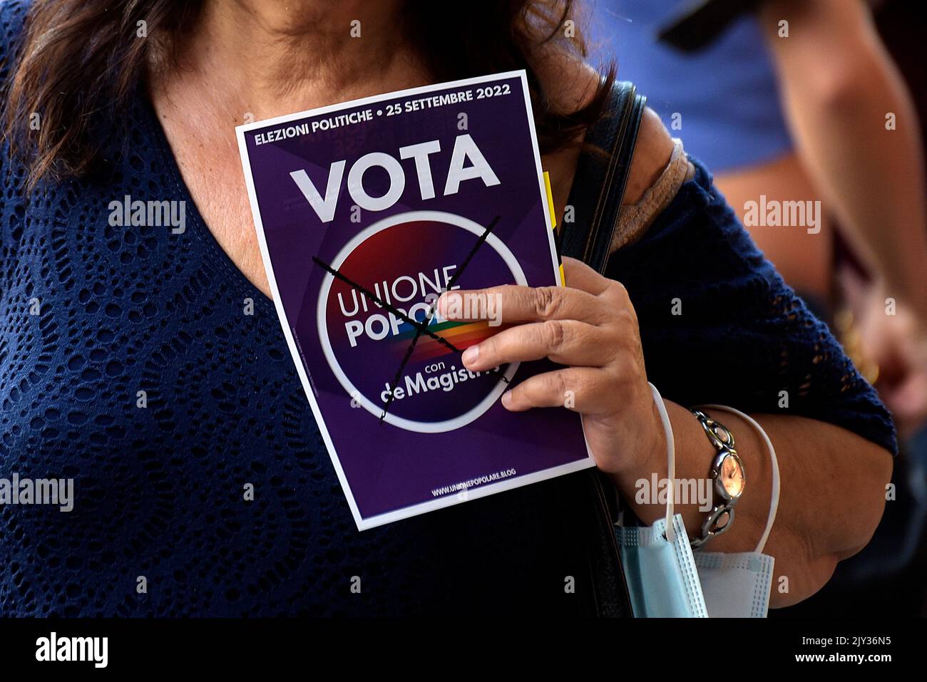 Rome, Italy. 07th Sep, 2022. A woman holds a leaflet that invites ...