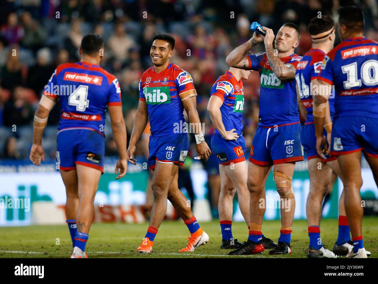 Hymel Hunt of the Knights (second from left) reacts after scoring a ...