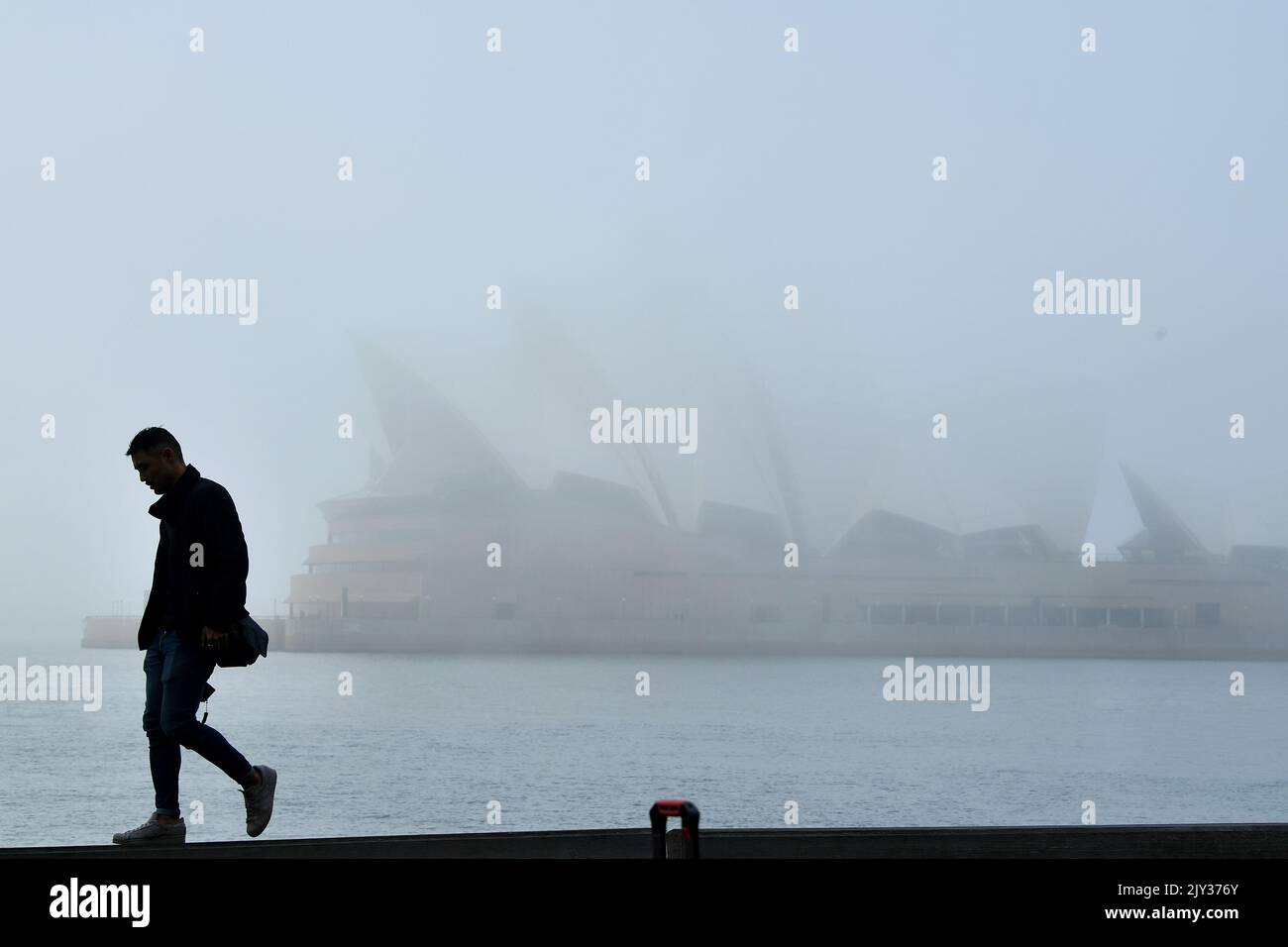 The Sydney Opera House seen during heavy morning fog in Sydney, Sunday ...