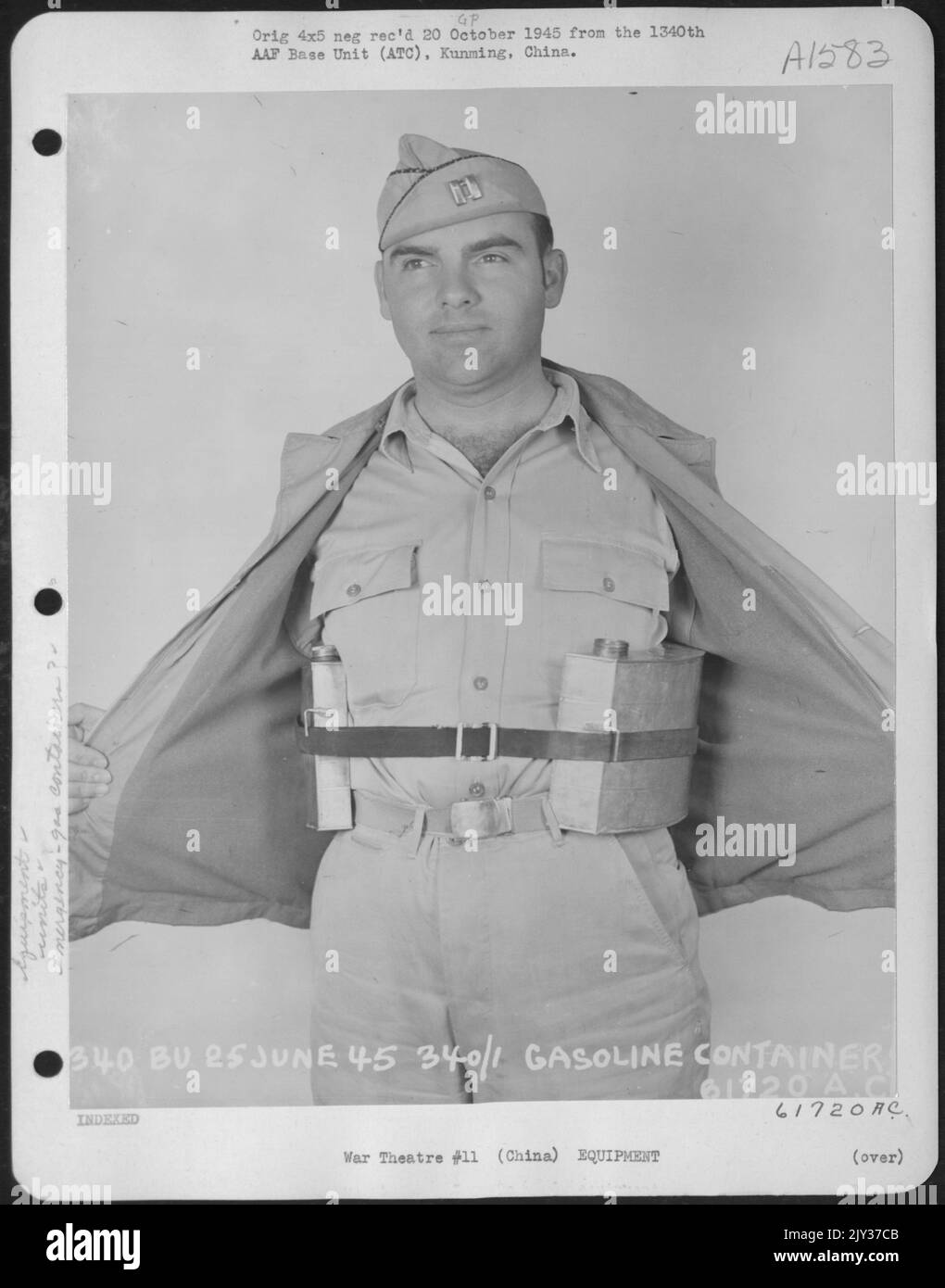 Emergency Gas Containers, 1340Th Aaf Base Unit, Kunming, China. 25 June ...