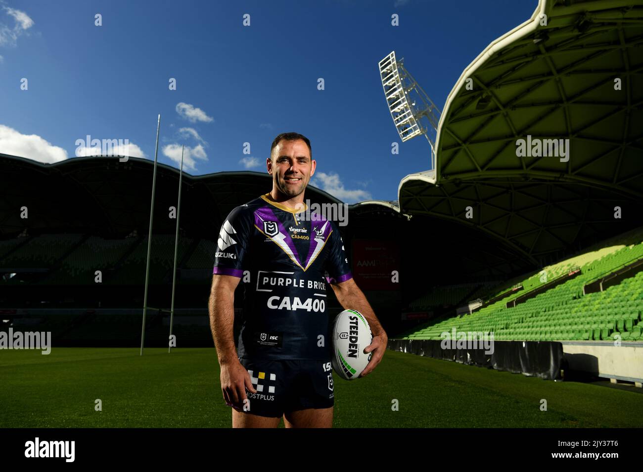 Cameron Smith of the Melbourne Storm poses for a photograph at AAMI ...