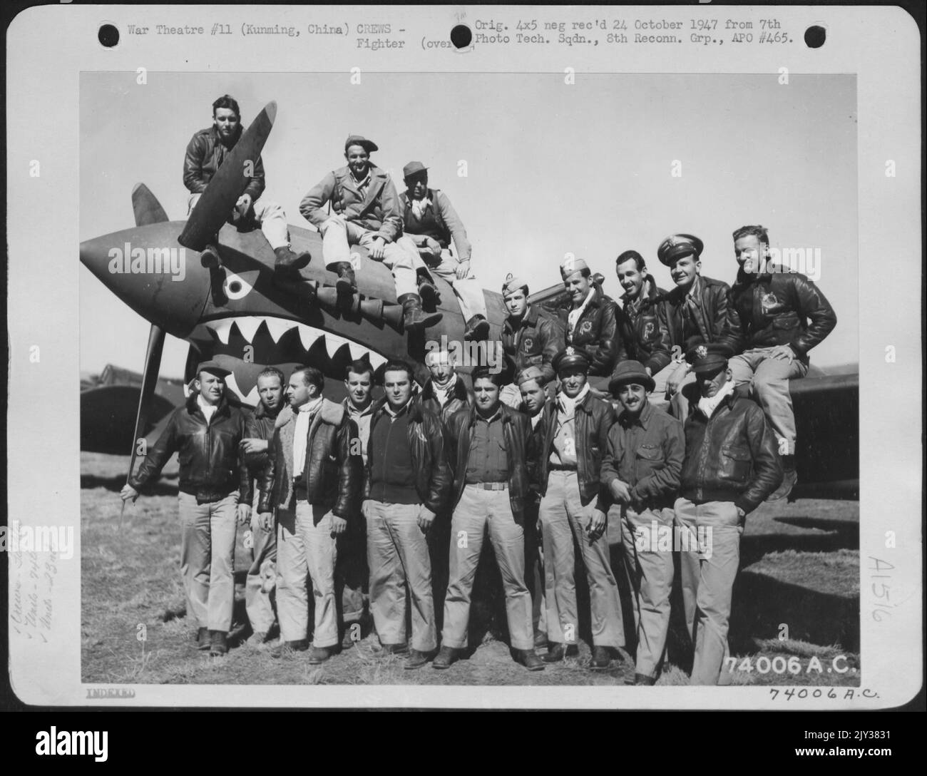 Officers Of The 74Th Fighter Squadron, 23Rd Fighter Group, Pose On And ...