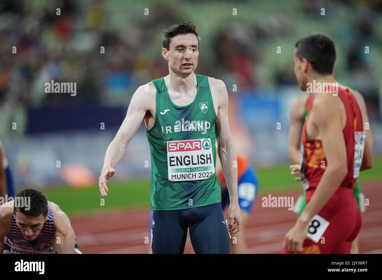Mark English participating in the 800 meters of the European Athletics ...