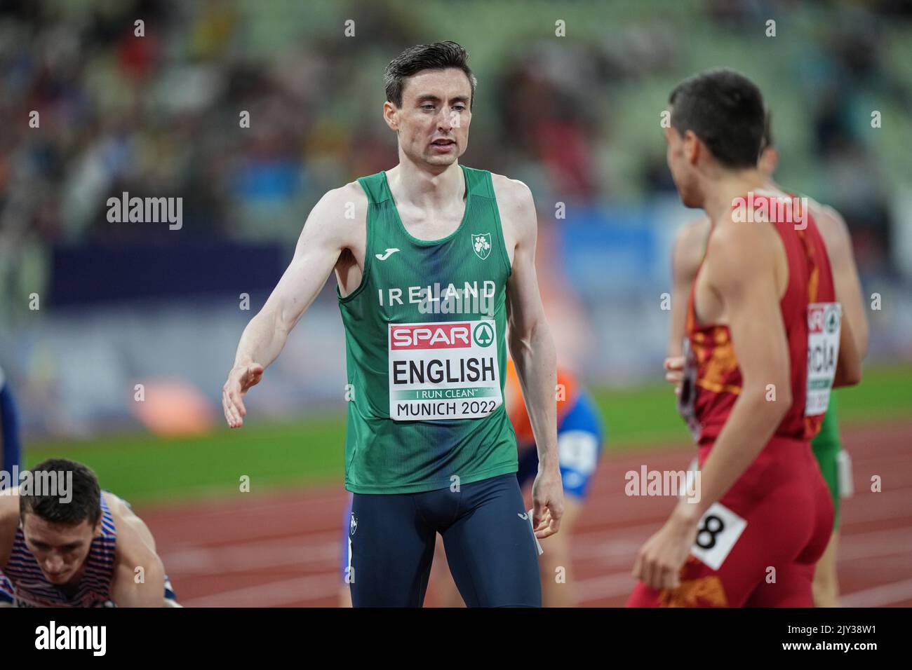 Mark English participating in the 800 meters of the European Athletics ...