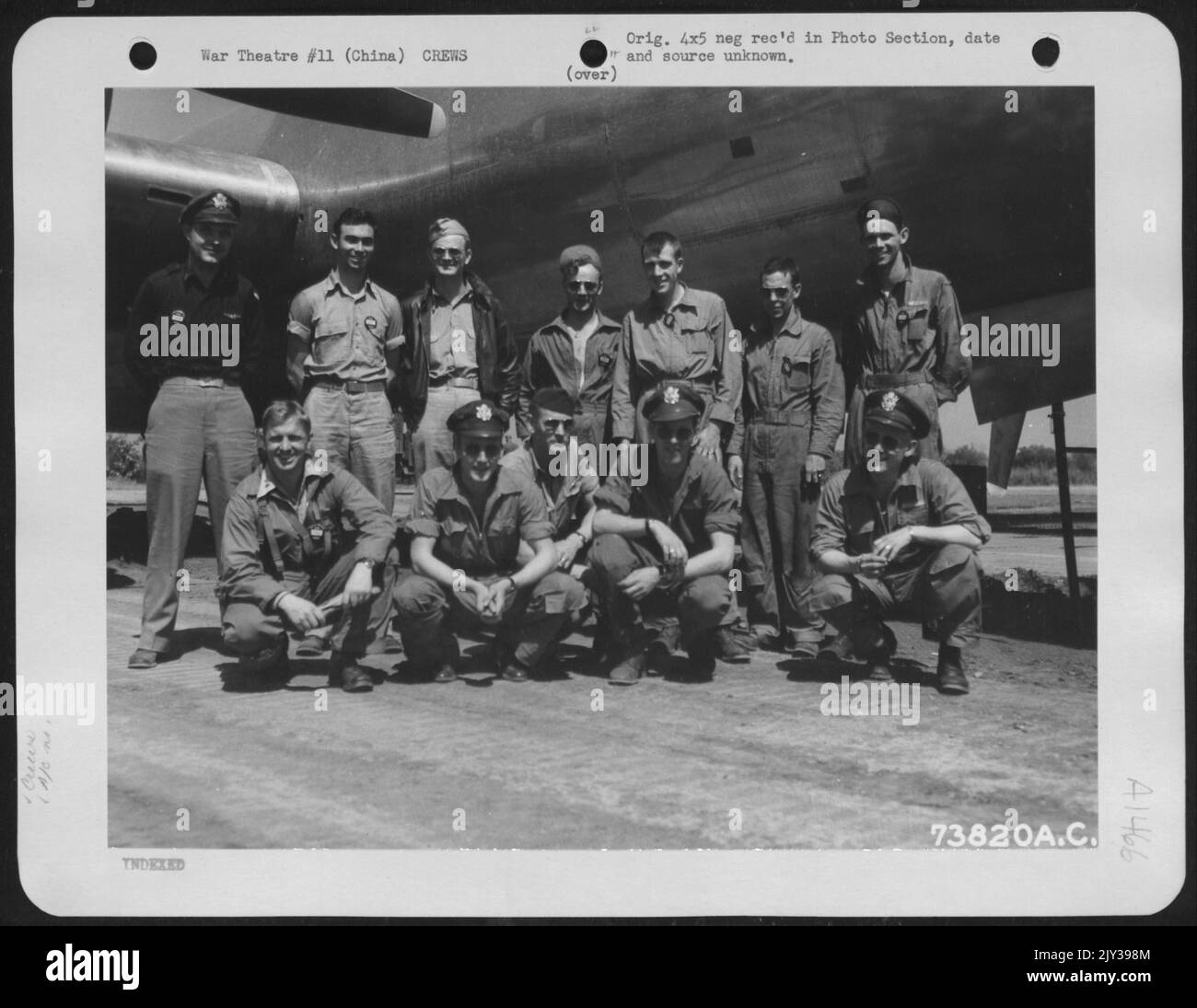 Crew Of Boeing B-29 (A/C 42-6291) Pose Beside Their Plane At An Air ...