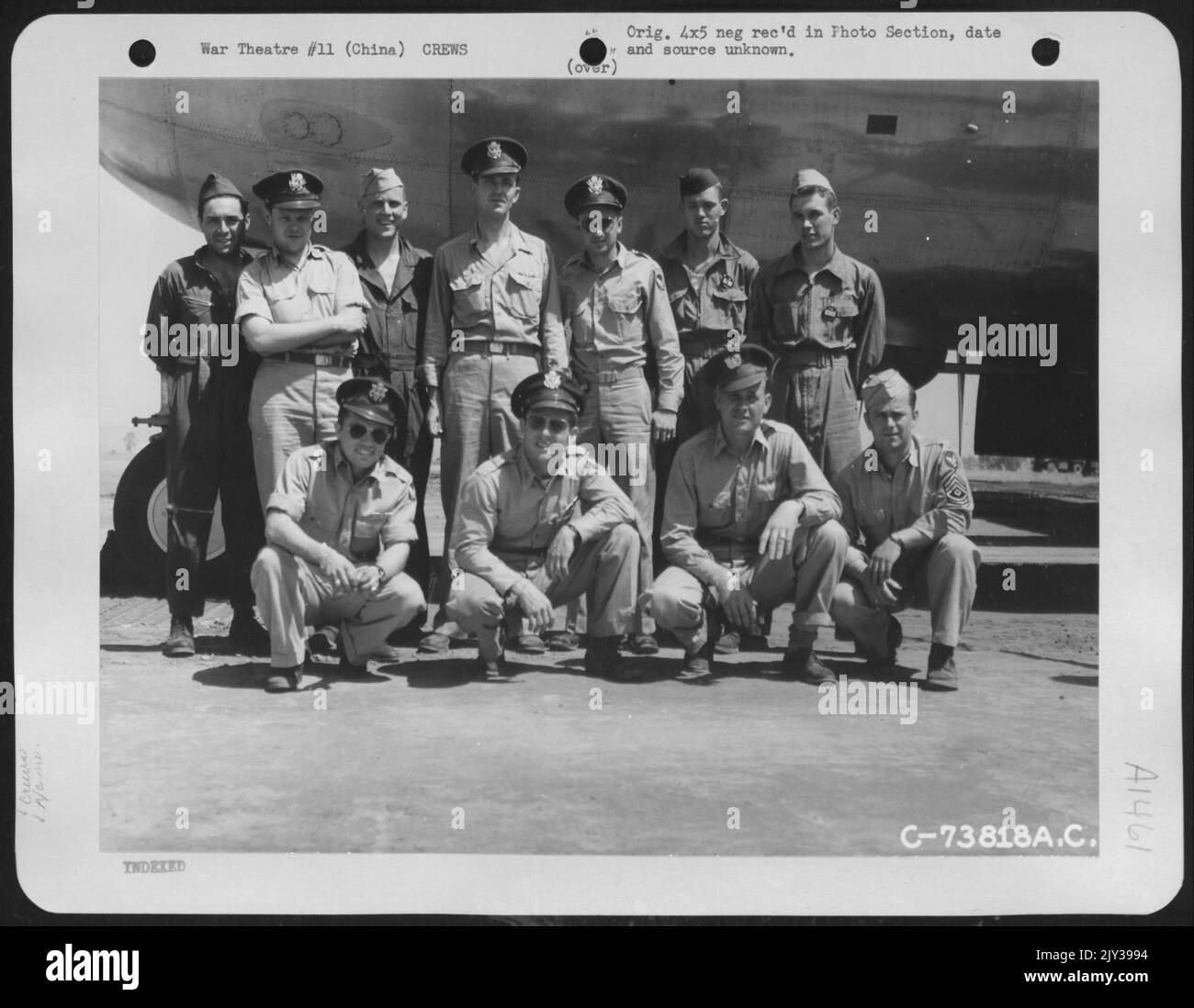 Crew Of Boeing B-29 (A/C 42-6313) Pose Beside Their Plane At An Air ...