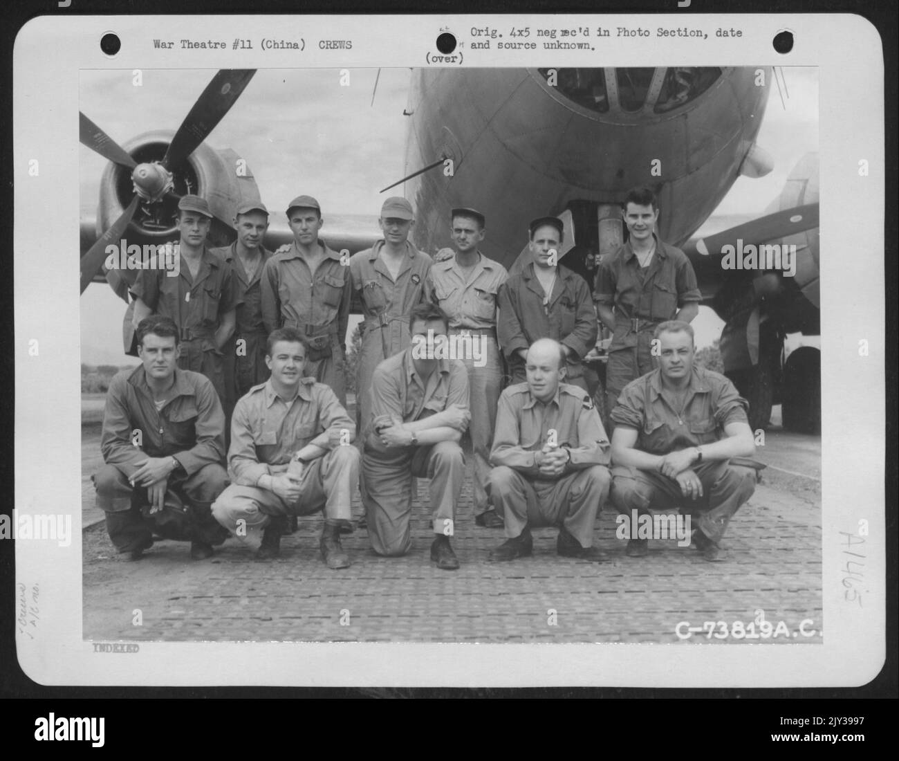 Crew Of Boeing B-29 (A/C 42-6303) Pose Beside Their Plane At An Air ...