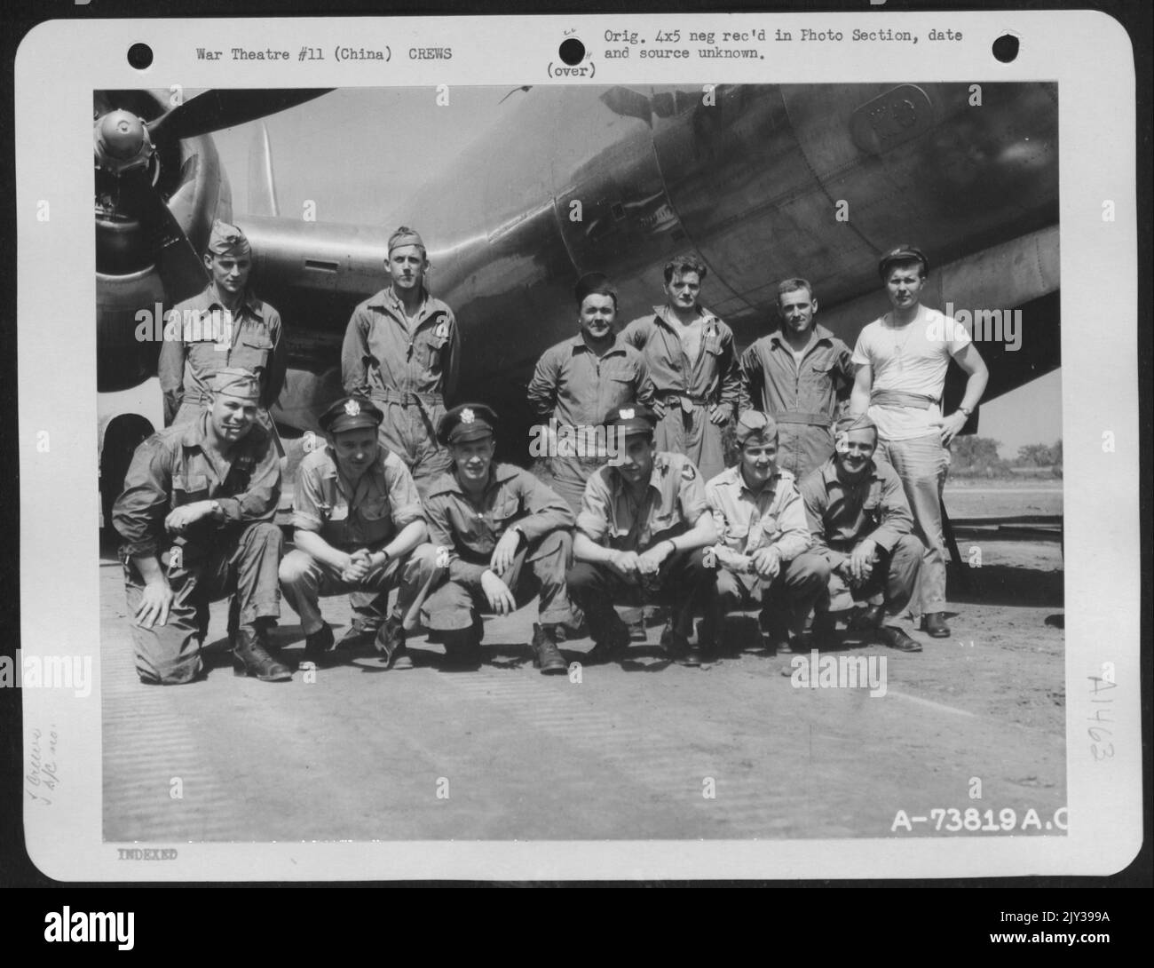 Crew Of Boeing B-29 (A/C 42-6319) Pose Beside Their Plane At An Air ...