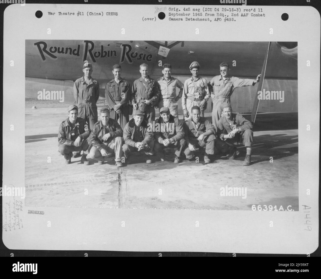 Crew Members Of The Boeing B-29 Superfortress 'Round Robin Rosie ...