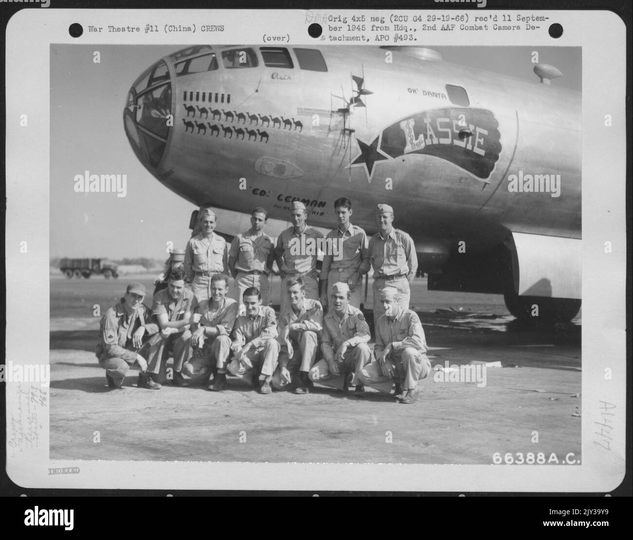 Crew Of The Boeing B-29 Superfortress 'Lassie' Of The 793Rd Bomb ...