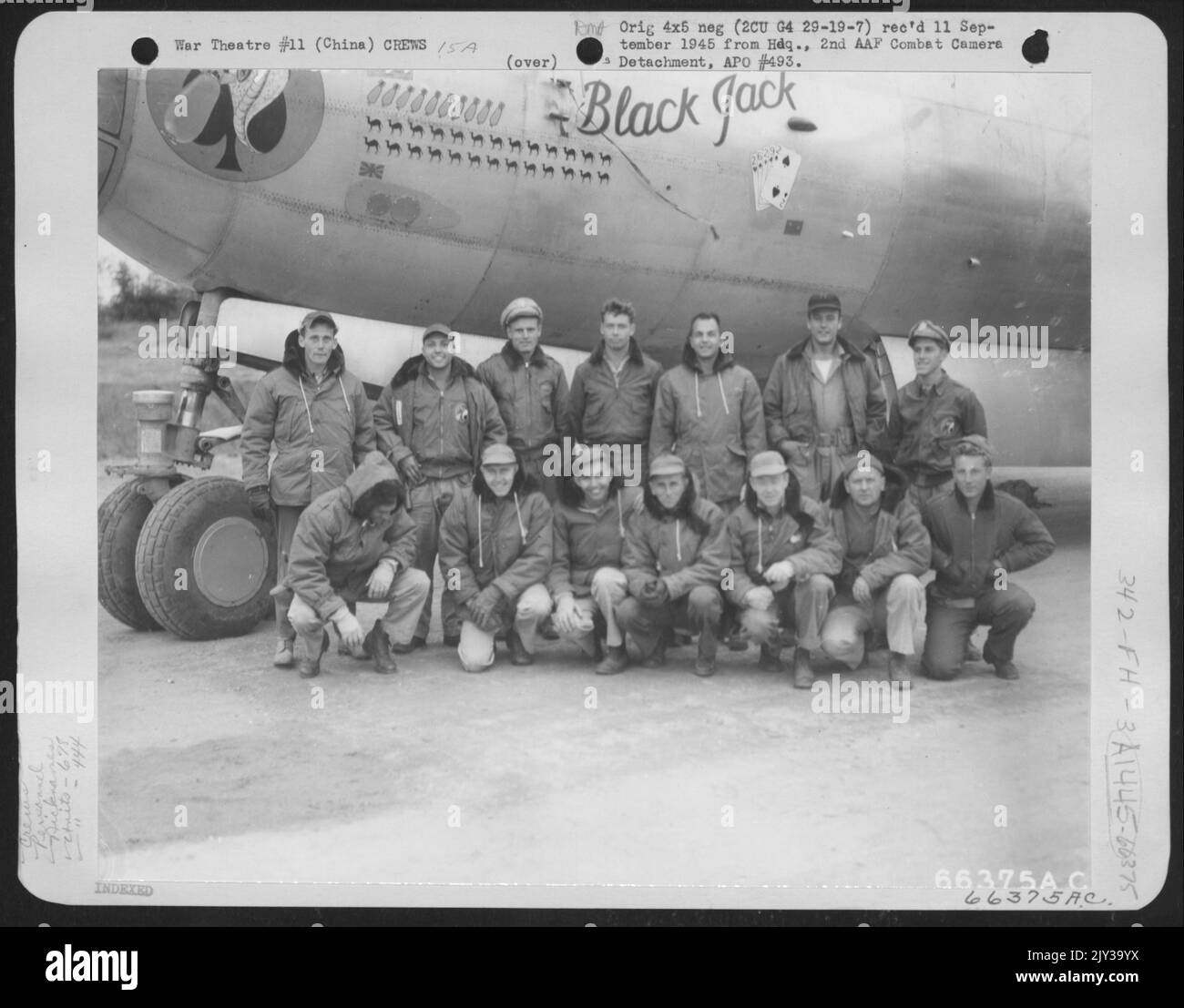Crew Of The Boeing B-29 Superfortress 'Black Jack' Of The 678Th Bomb ...