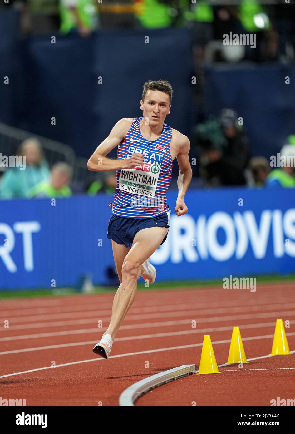 Jake Wightman participating in the 800 meters of the European Athletics ...