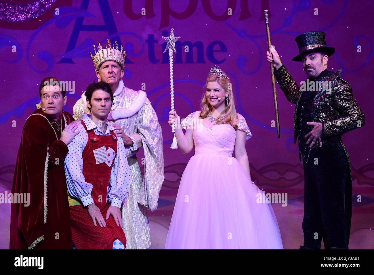 Cast members Richard Reid (far left), Jimmy Rees (centre left), Peter ...