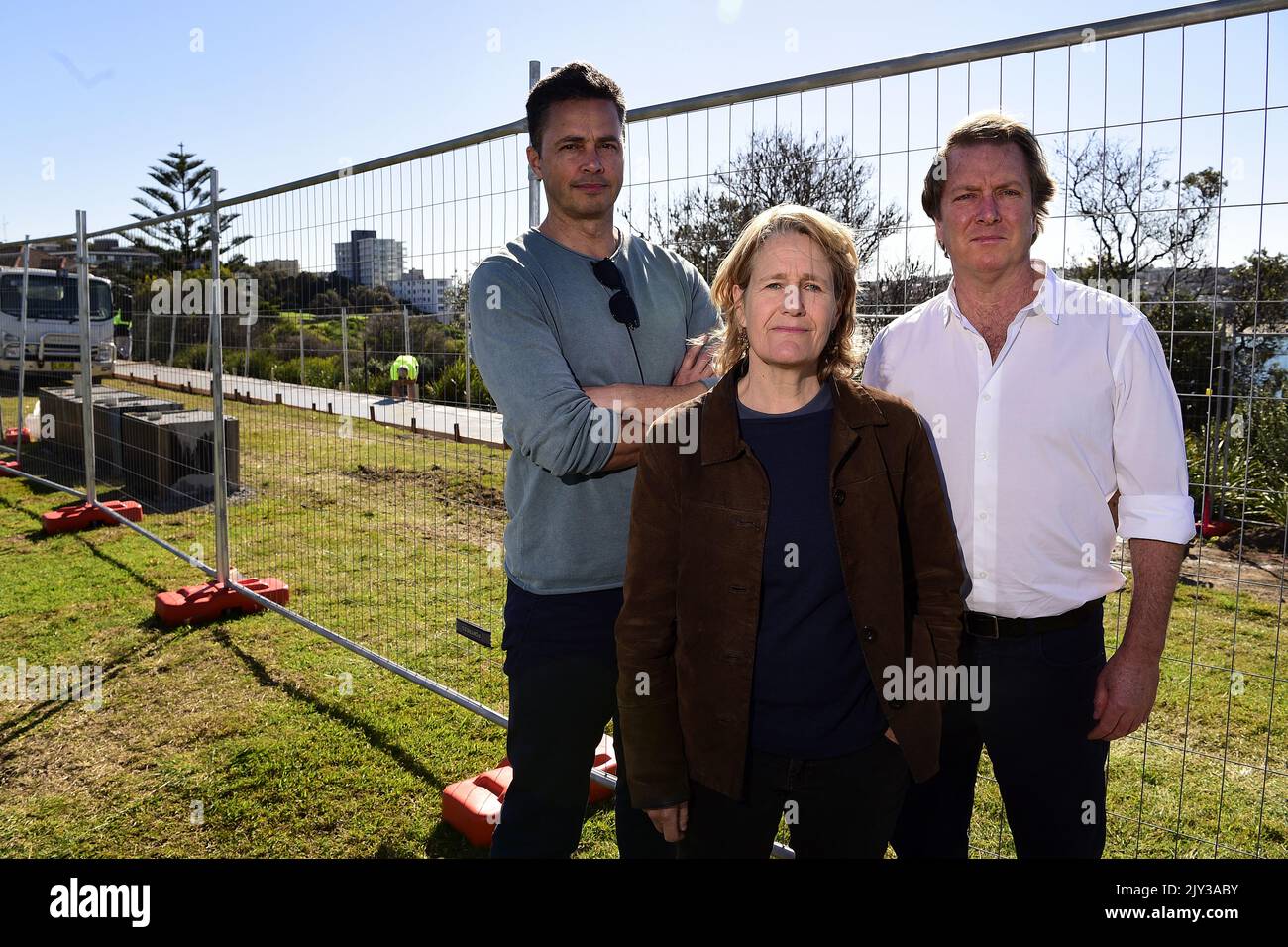 Disability advocate Adam Long (left), artist Sally Kiddal (centre) and ...