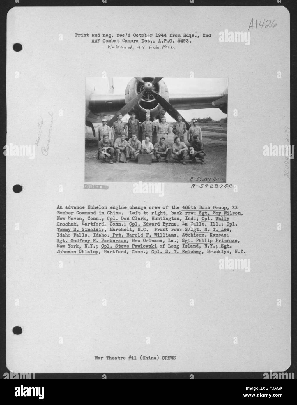 An Advance Echelon Engine Change Crew Of The 468Th Bomb Group, Xx ...