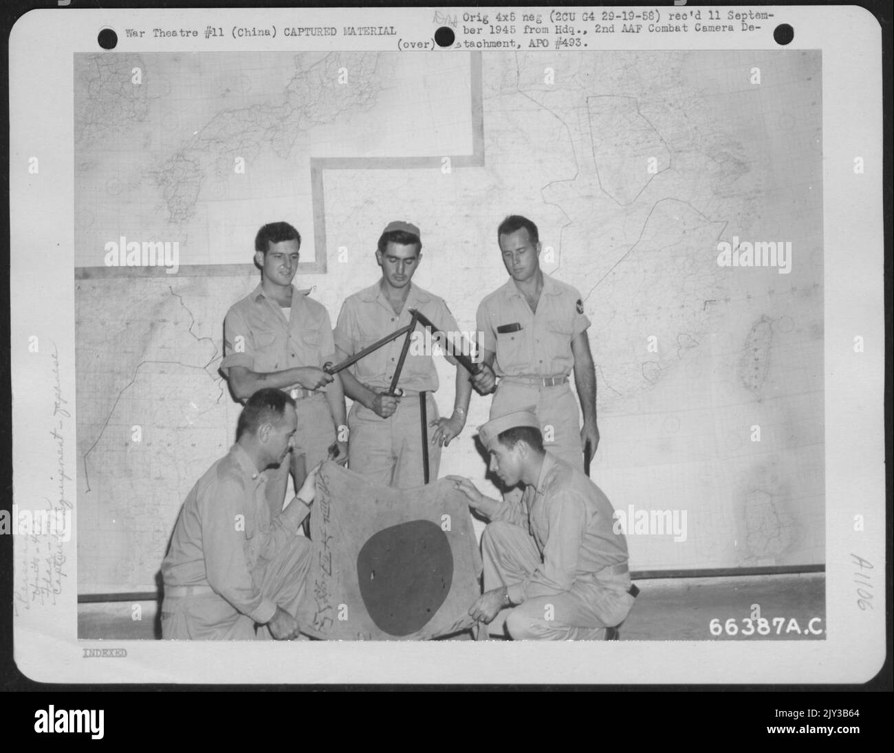 Major J.R. Fawcett And Capt. N.W. Mcdivitt Of The 462Nd Bomb Group Hold ...