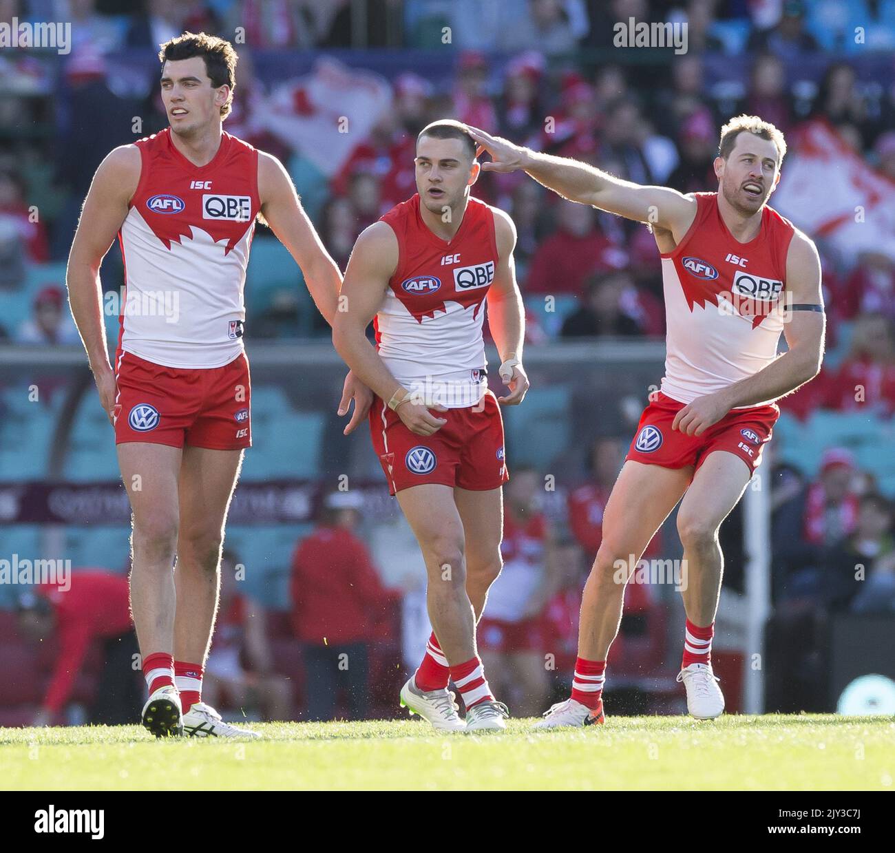 Tom Papley of the Swans scores during the Round 17 AFL match between ...