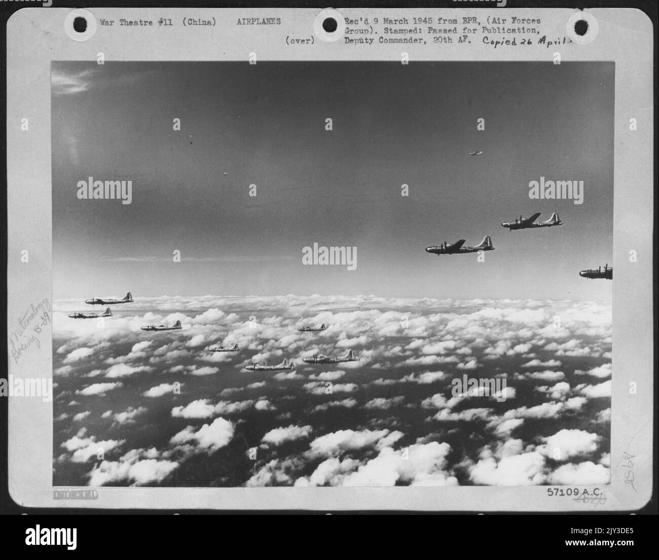 Formation Of Boeing B-29 Superfortresses. China 73Rd Bomb Wing Aircraft ...