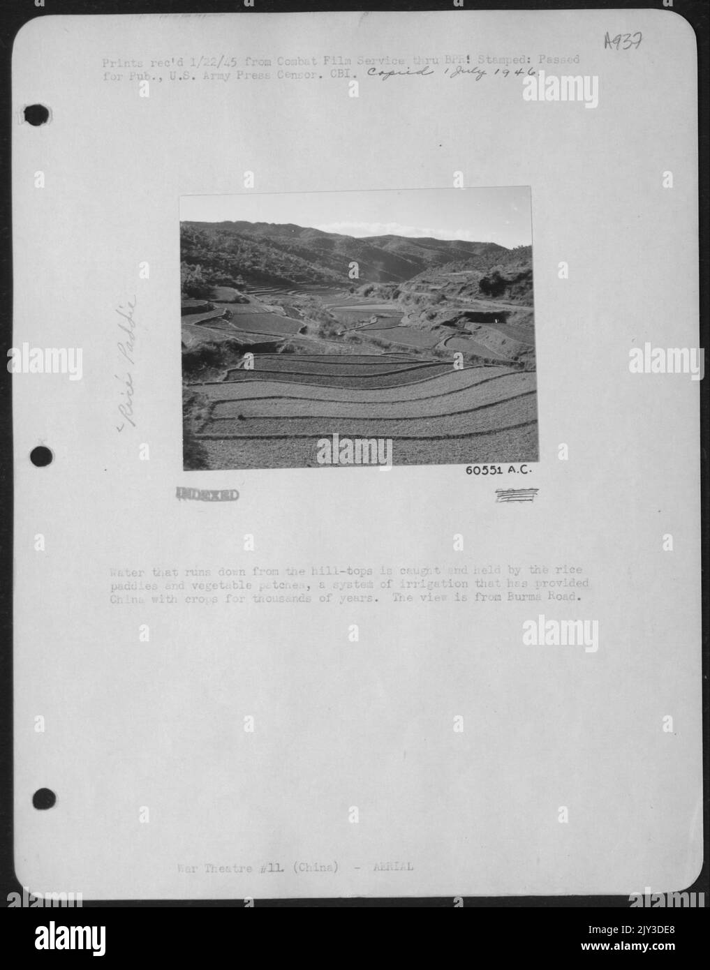 Water That Runs Down From The Hill-Tops Is Caught And Held By The Rice ...