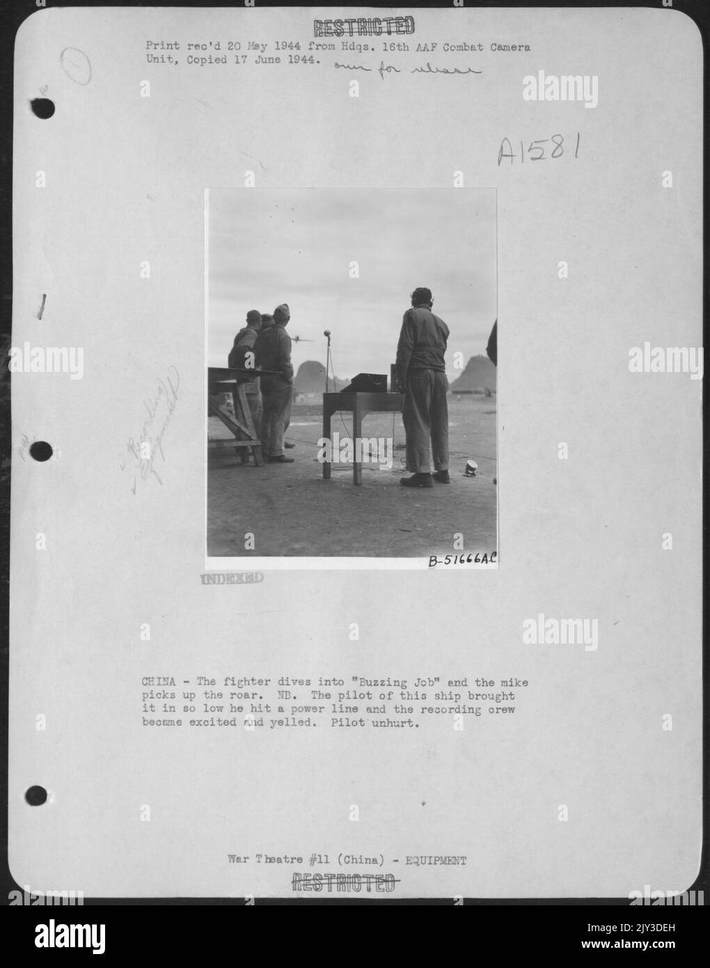 CHINA - The fighter dives into "Buzzing Job" and the mike picks up the ...